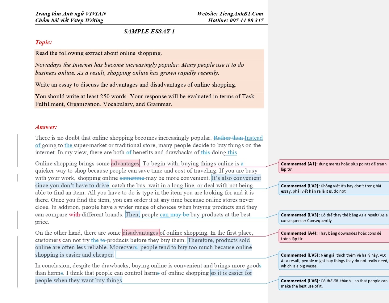 Trung tâm luyện thi tiếng Anh B1, B2 theo định dạng VSTEP